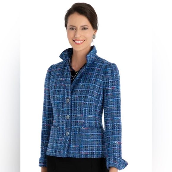 Nina McLemore | Jackets & Coats | Nina Mclemore Blue Tweed Metro Lady ...